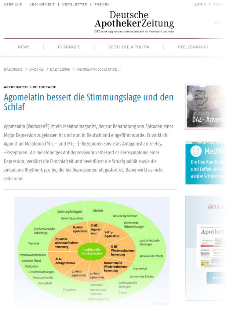 Valdoxan mit Agomelatin als Arzneiwirkstoff – Antidepressivum